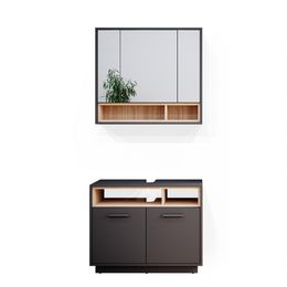 VICCO Badm&ouml;bel-Set, Anthrazit, Holzwerkstoff, 11 F&auml;cher, nicht einzeln stellbar,Rechteckig, 80x64x40 cm, Badezimmer, Badm&ouml;belsets & Badm&ouml;belserien, Badm&ouml;bel-Sets