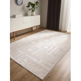 benuta Basic Kurzflor Teppich Claire Cream 120x170 cm - Moderner Kurzflor-Teppich f&uuml;r Wohnzimmer