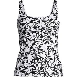 LANDS' END Tankinitop CHLORRESISTENT mit geradem Ausschnitt Gemustert, Damen,  Schwarz, Elasthan/Nylon-Mischung, by Lands' End