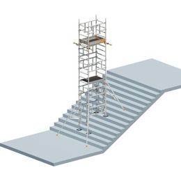 Layher Fahrger&uuml;st SoloTower P2 SAFETYPLUS mit Treppen-Kit - Standh&ouml;he: 4.65 m