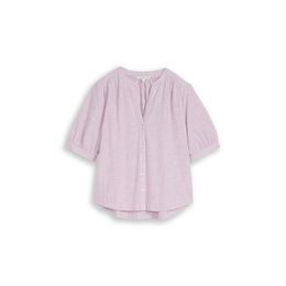 Tom Tailor Damen Bluse aus Baumwolle, rosa, Uni, Gr. 46