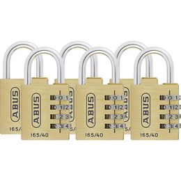 Abus Zahlenschloss, 165/40 Lock-Tag, VE 6 Stk, Messing