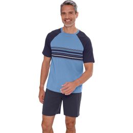 Herren Shorty mit Streifen-Druck marine-mittelblau, Gr&ouml;&szlig;e 60/62