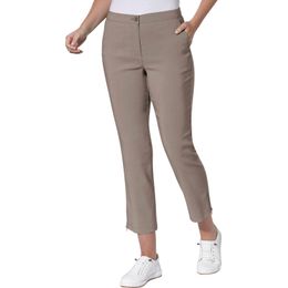Damen 7/8-Hose mit Rei&szlig;verschl&uuml;ssen am Saum taupe, Gr&ouml;&szlig;e 38