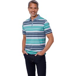 Herren Poloshirt im Ringel-Dessin marine-blaugr&uuml;n-geringelt, Gr&ouml;&szlig;e 56/58