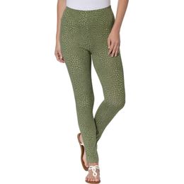 Damen Leggings in verschiedenen Animal-Dessins khaki-schilf-bedruckt, Gr&ouml;&szlig;e 46