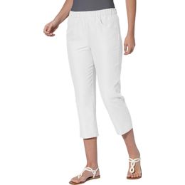 Damen 3/4-Hose in Microfaser-Qualit&auml;t, bestickt wei&szlig;, Gr&ouml;&szlig;e 38