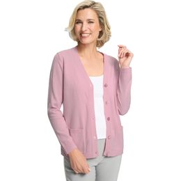 Damen Strickjacke in Feinstrick-Qualit&auml;t ros&eacute;, Gr&ouml;&szlig;e 38