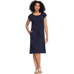 Damen Jerseykleid mit Bindeband marine, Gr&ouml;&szlig;e 38