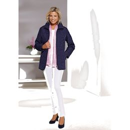 Damen Steppjacke mit floralem Muster marine, Gr&ouml;&szlig;e 56
