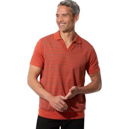 Herren Poloshirt mit elastischem Saumabschluss rostrot-anthrazit, Gr&ouml;&szlig;e 48/50