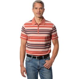 Herren Poloshirt im Ringel-Dessin terra-dunkelblau-geringelt, Gr&ouml;&szlig;e 52/54