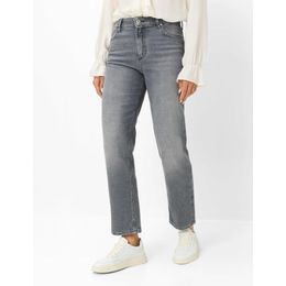 Brax Damen Five-Pocket-Hose Style MADISON S USED LIGHT GREY, denim hellgrau, Gr. 34