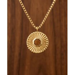 Holzkern Halsketten Damen Gold und Koa