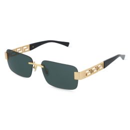 Versace 0VE2298 | Herren-Sonnenbrille | Fassung: Randlos, Eckig, Metall, Gold | Glasfarbe: Grau