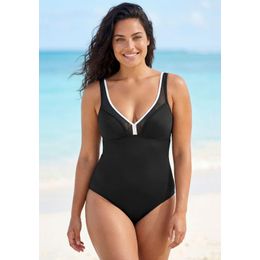 Lascana sheego Gro&szlig;e Gr&ouml;&szlig;en Badeanzug, schwarz, Gr&ouml;&szlig;e 42D - Damen
