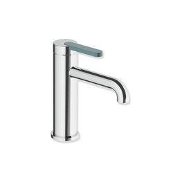 HEWI AQ477 Waschtischarmatur AQ1.12M1134055 ohne Ablaufgarnitur, chrom, Griff aquablau