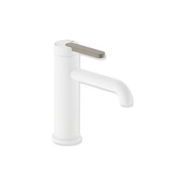 HEWI AQ477 Waschtischarmatur AQ1.12M1146086 ohne Ablaufgarnitur, pulverbeschichtet Wei&szlig; tiefmatt, Griff sand