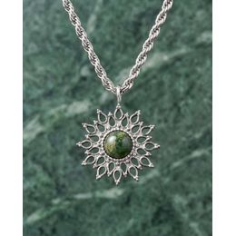 Holzkern Halsketten Damen Silber und Marmor