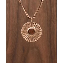 Holzkern Halsketten Damen Ros&eacute; und Walnuss