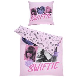 Jugendbettw&auml;sche Swiftie, Hellrosa, Textil, Personen, 135x200 cm, Schlaftextilien, Bettw&auml;sche, Kinderbettw&auml;sche