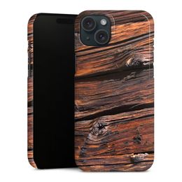 DeinDesign iPhone 15 Plus Handy Premium Case Smartphone Handyh&uuml;lle Schutzh&uuml;lle gl&auml;nzend Beams Wood Wooden Look Premium Case