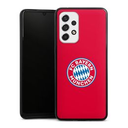 DeinDesign Galaxy A33 5G Handy Slim Case extra d&uuml;nn Silikon Handyh&uuml;lle schwarz H&uuml;lle Fc Bayern M&uuml;nchen Logo Fcb Silikon Slim Case