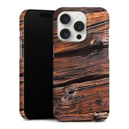 DeinDesign iPhone 15 Pro Handy Premium Case Smartphone Handyh&uuml;lle Schutzh&uuml;lle gl&auml;nzend Beams Wood Wooden Look Premium Case