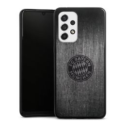 DeinDesign Galaxy A33 5G Handy Slim Case extra d&uuml;nn Silikon Handyh&uuml;lle schwarz H&uuml;lle Fc Bayern M&uuml;nchen Metallic Look Fcb Silikon Slim Case