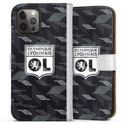 DeinDesign iPhone 12 Pro Max Handy Klapph&uuml;lle Handyh&uuml;lle aus Kunst Leder wei&szlig; Flip Case Olympique Lyonnais Official Licensed Product Ol Sideflip mit Lasche