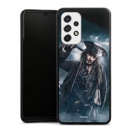 DeinDesign Galaxy A33 5G Handy Slim Case extra d&uuml;nn Silikon Handyh&uuml;lle schwarz H&uuml;lle Captain Jack Sparrow Fluch Der Karibik Official Licensed Product Silikon 