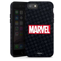 DeinDesign iPhone SE (2022) Handy Panzer Handyh&uuml;lle robuste Outdoor H&uuml;lle Schutzh&uuml;lle gl&auml;nzend Logo Comic Marvel Tough Case