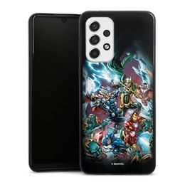 DeinDesign Galaxy A33 5G Handy Slim Case extra d&uuml;nn Silikon Handyh&uuml;lle schwarz H&uuml;lle Comic Marvel Avengers Silikon Slim Case