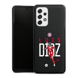 DeinDesign Galaxy A33 5G Handy Slim Case extra d&uuml;nn Silikon Handyh&uuml;lle schwarz H&uuml;lle Official Licensed Product Fc Bayern M&uuml;nchen Luis Diaz Silikon Slim Case