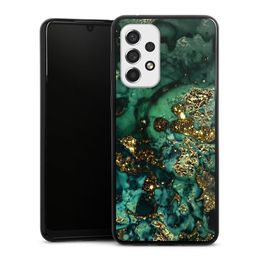 DeinDesign Galaxy A33 5G Handy Slim Case extra d&uuml;nn Silikon Handyh&uuml;lle schwarz H&uuml;lle Marble Muster Glitzer Silikon Slim Case