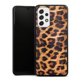 DeinDesign Galaxy A33 5G Handy Slim Case extra d&uuml;nn Silikon Handyh&uuml;lle schwarz H&uuml;lle Animal Print Leopard Fur Silikon Slim Case