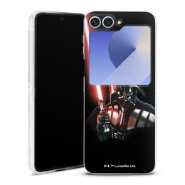 DeinDesign Galaxy Z Flip 6 Handy Hard Case Schutzh&uuml;lle transparent Smartphone Handy H&uuml;lle Darth Vader Merchandise Star Wars Hard Case