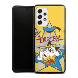 DeinDesign Galaxy A33 5G Handy Slim Case extra d&uuml;nn Silikon Handyh&uuml;lle schwarz H&uuml;lle Disney Official Licensed Product Donald Duck Silikon Slim Case