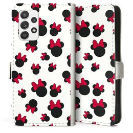 DeinDesign Galaxy A52s 5G Handy Klapph&uuml;lle Handyh&uuml;lle aus Kunst Leder wei&szlig; Flip Case Official Licensed Product Minnie Mouse Disney Sideflip mit Lasche