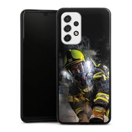 DeinDesign Galaxy A33 5G Handy Slim Case extra d&uuml;nn Silikon Handyh&uuml;lle schwarz H&uuml;lle Fire Fire Fighter Fire Fighters Silikon Slim Case