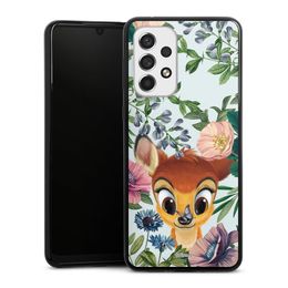 DeinDesign Galaxy A33 5G Handy Slim Case extra d&uuml;nn Silikon Handyh&uuml;lle schwarz H&uuml;lle Flowers Disney Bambi Silikon Slim Case