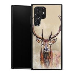 DeinDesign Galaxy S22 Ultra Handy Silikon H&uuml;lle Case schwarz Handyh&uuml;lle Animal Look Deer Reindeer
