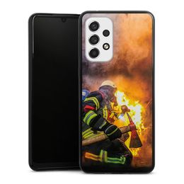 DeinDesign Galaxy A33 5G Handy Slim Case extra d&uuml;nn Silikon Handyh&uuml;lle schwarz H&uuml;lle Fire Fire Fighters Life Saver Silikon Slim Case