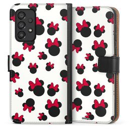 DeinDesign Galaxy A33 5G Handy Klapph&uuml;lle Handyh&uuml;lle aus Kunst Leder schwarz Flip Case Official Licensed Product Disney Minnie Mouse Sideflip mit langer Lasche