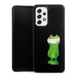 DeinDesign Galaxy A33 5G Handy Slim Case extra d&uuml;nn Silikon Handyh&uuml;lle schwarz H&uuml;lle Motivation Janosch Frog Silikon Slim Case