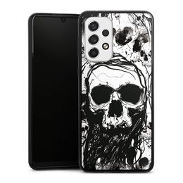 DeinDesign Galaxy A33 5G Handy Slim Case extra d&uuml;nn Silikon Handyh&uuml;lle schwarz H&uuml;lle Skulls Totenkopf Halloween Silikon Slim Case