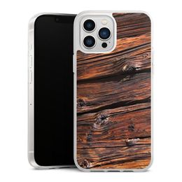 DeinDesign iPhone 13 Pro Max Handy Silikon H&uuml;lle Case transparent Handyh&uuml;lle Beams Wood Wooden Look Silikon Case