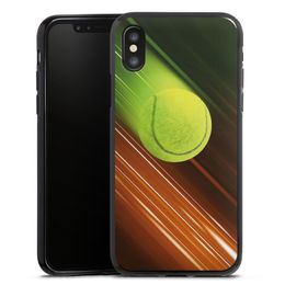 DeinDesign iPhone X Handy Silikon H&uuml;lle Case schwarz Handyh&uuml;lle Ball Tennis Hobby