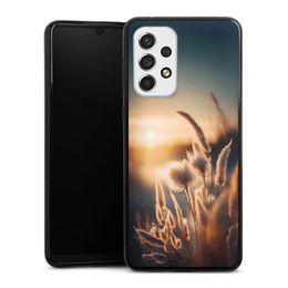 DeinDesign Galaxy A33 5G Handy Slim Case extra d&uuml;nn Silikon Handyh&uuml;lle schwarz H&uuml;lle Sun Nature Pampasgras Silikon Slim Case
