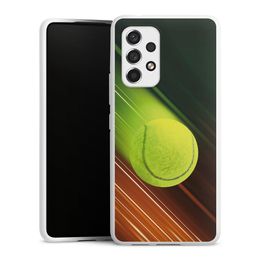 DeinDesign Galaxy A53 5G Handy Silikon H&uuml;lle Case wei&szlig; Handyh&uuml;lle Ball Tennis Hobby Silikon Case